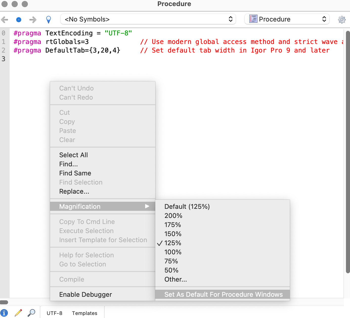 【Igor Pro】プロシージャおよびコマンドウィンドウの文字サイズを変更する｜くろがきのやりたいこと研究所